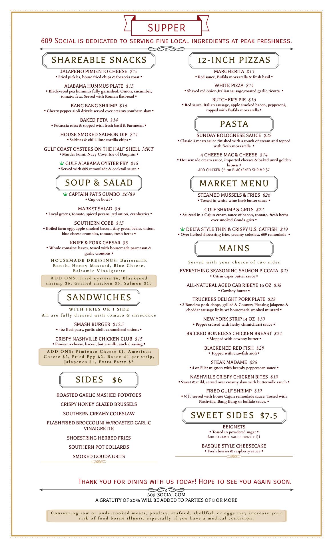 609 Social Market & Provisions, Decatur - Menu, Reviews (126), Photos ...