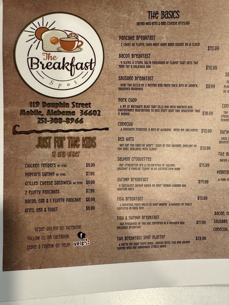 The Breakfast Spot, Mobile - Menu, Reviews (31), Photos (21) - Restaurantji