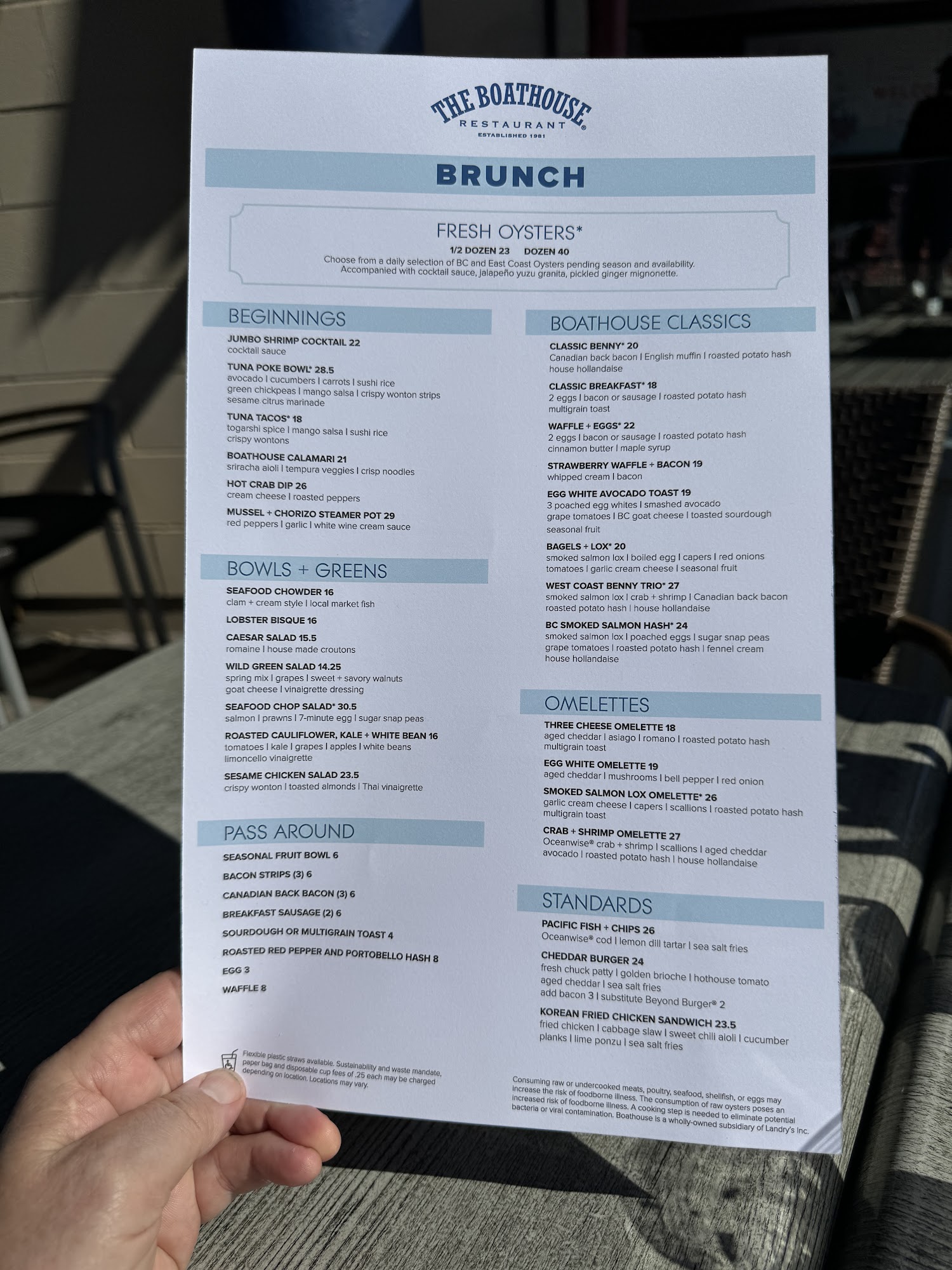 The Surfside Grill Fresh Oysters & Free Sunsets, White Rock - Menu ...