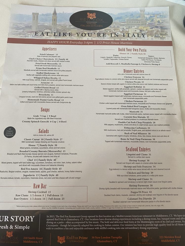 Red Fox Amore, Middlefield - Menu, Reviews (44), Photos (13) - Restaurantji