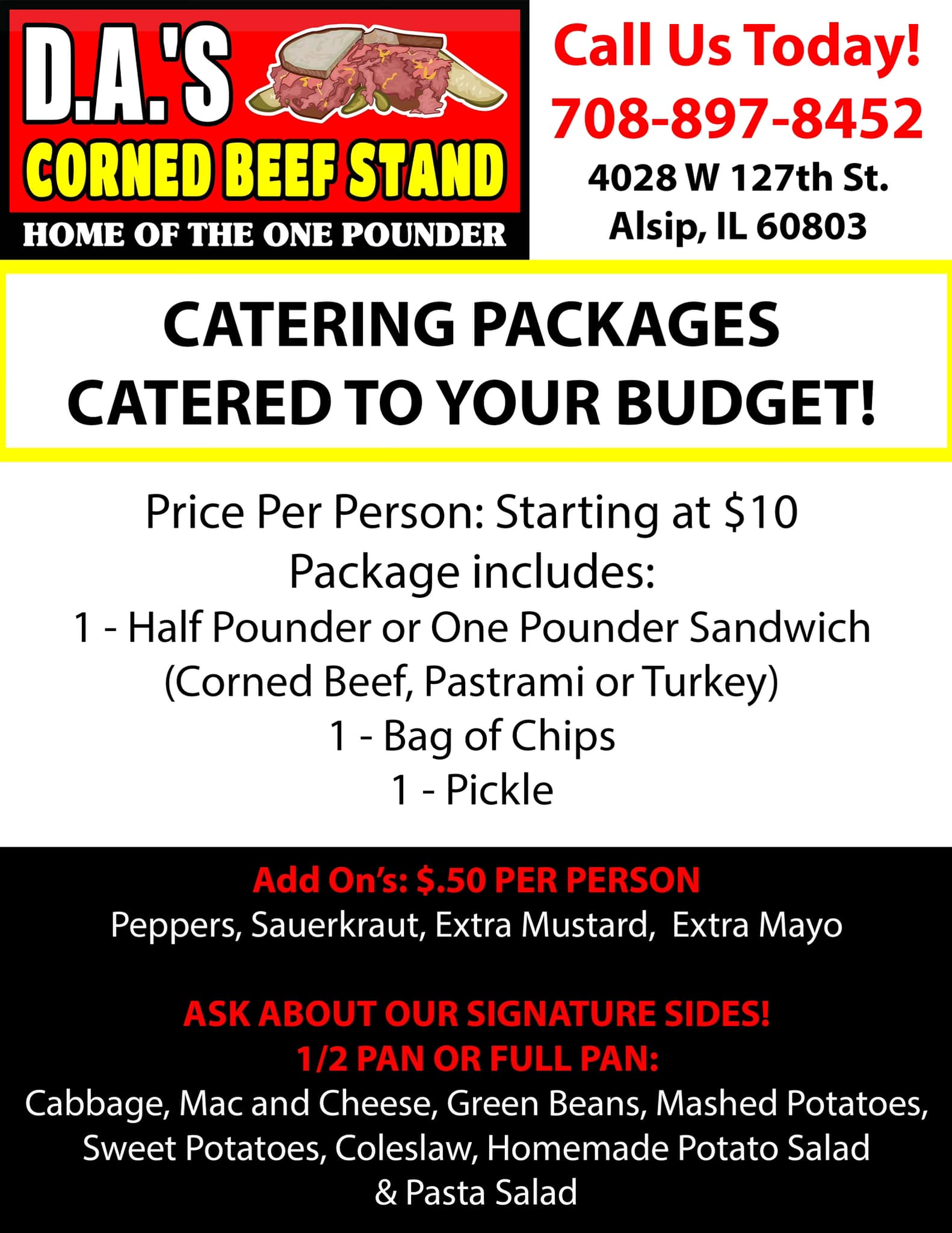 D.A.’S Corned Beef Stand, Alsip - Menu, Reviews (151), Photos (23 ...