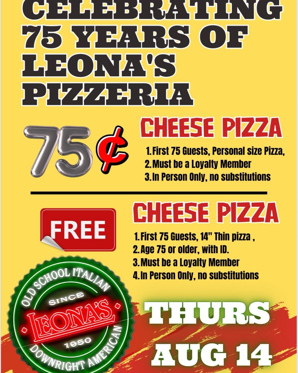 Leona's Pizzeria & Restaurant, Lyons - Menu, Reviews (38), Photos (22 ...