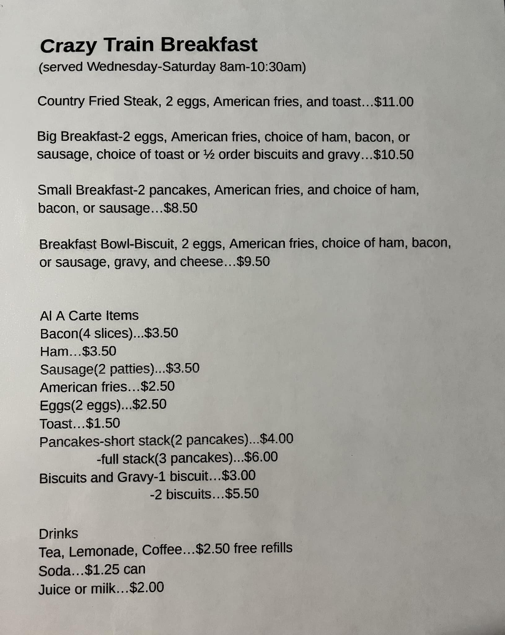 Crazy Train Saloon & Grill, Waterloo - Menu, Reviews (26), Photos (13 ...