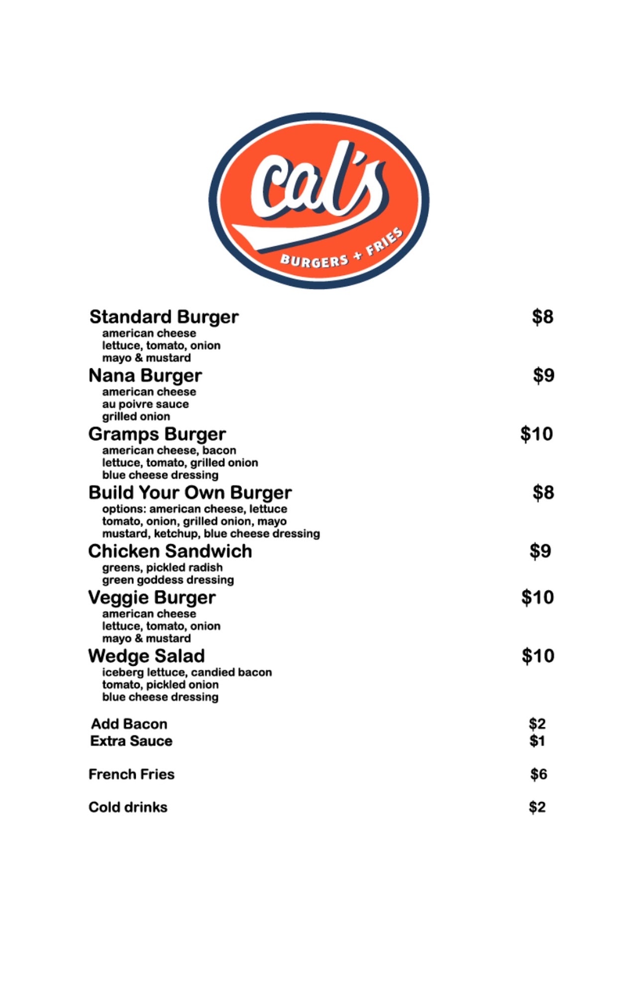 Cal's, Brooks - Menu, Reviews (16), Photos (17) - Restaurantji