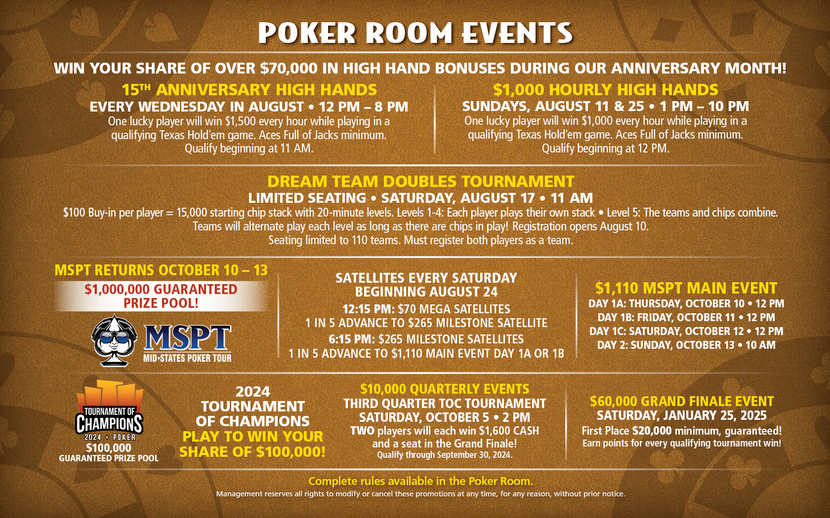 Menu for Smoke ‘N Fire at FireKeepers Casino Hotel, Battle Creek, MI ...