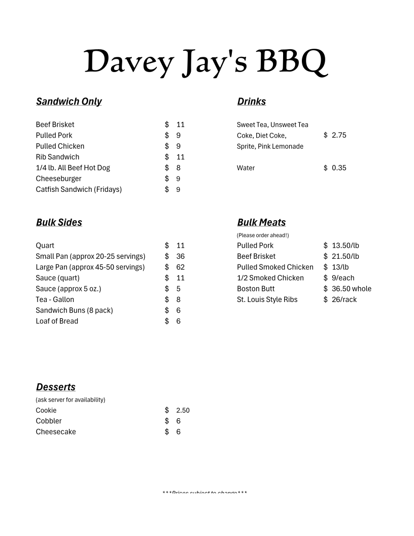 Davey Jay's BBQ, Columbus - Menu, Reviews (21), Photos (37) - Restaurantji