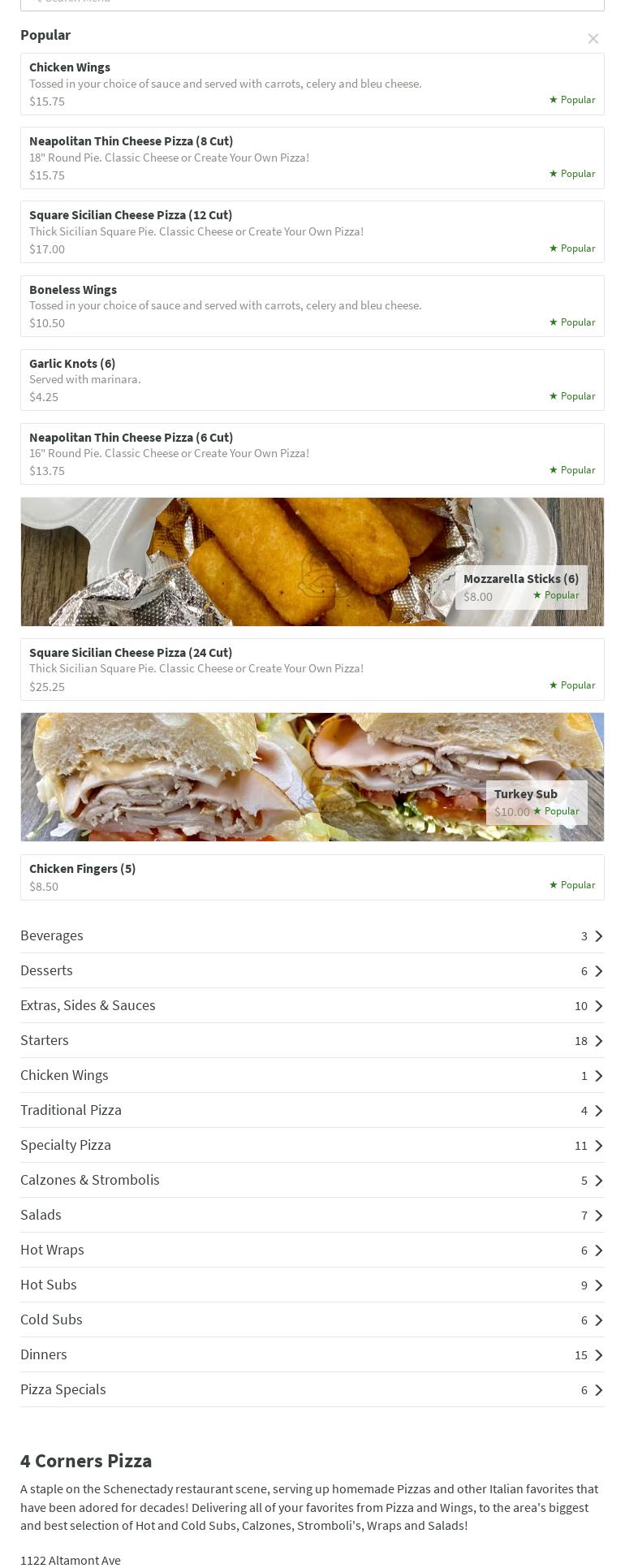 4 Corners Pizza, Schenectady - Menu, Reviews (164), Photos (17 ...