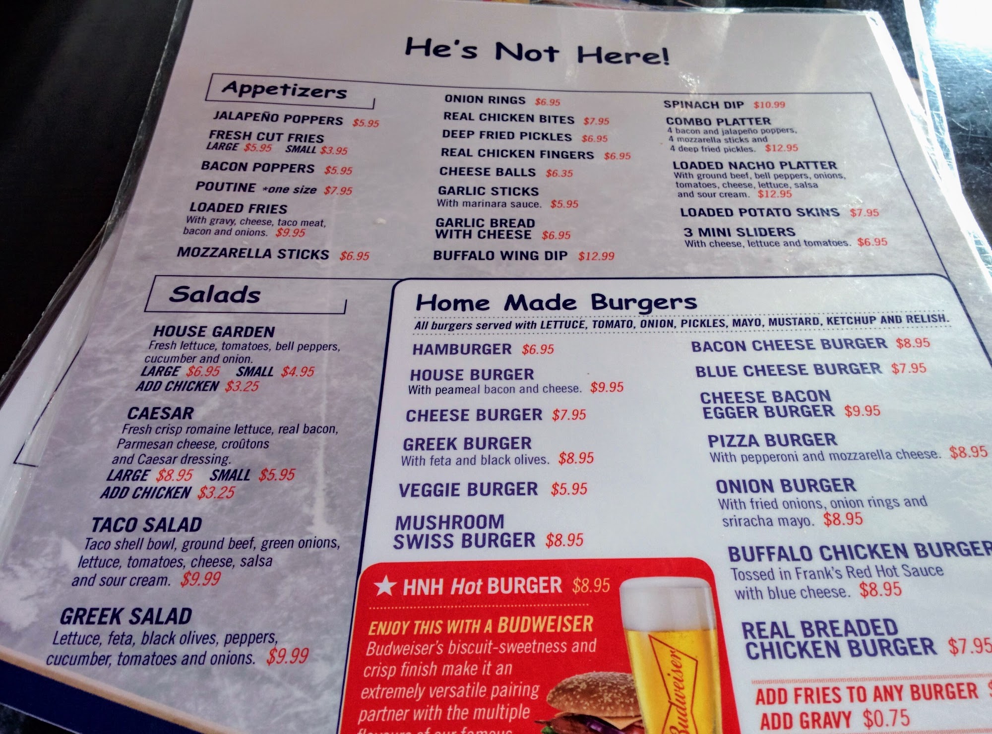 He's Not Here, Fort Erie - Menu, Reviews (82), Photos (16) - Restaurantji