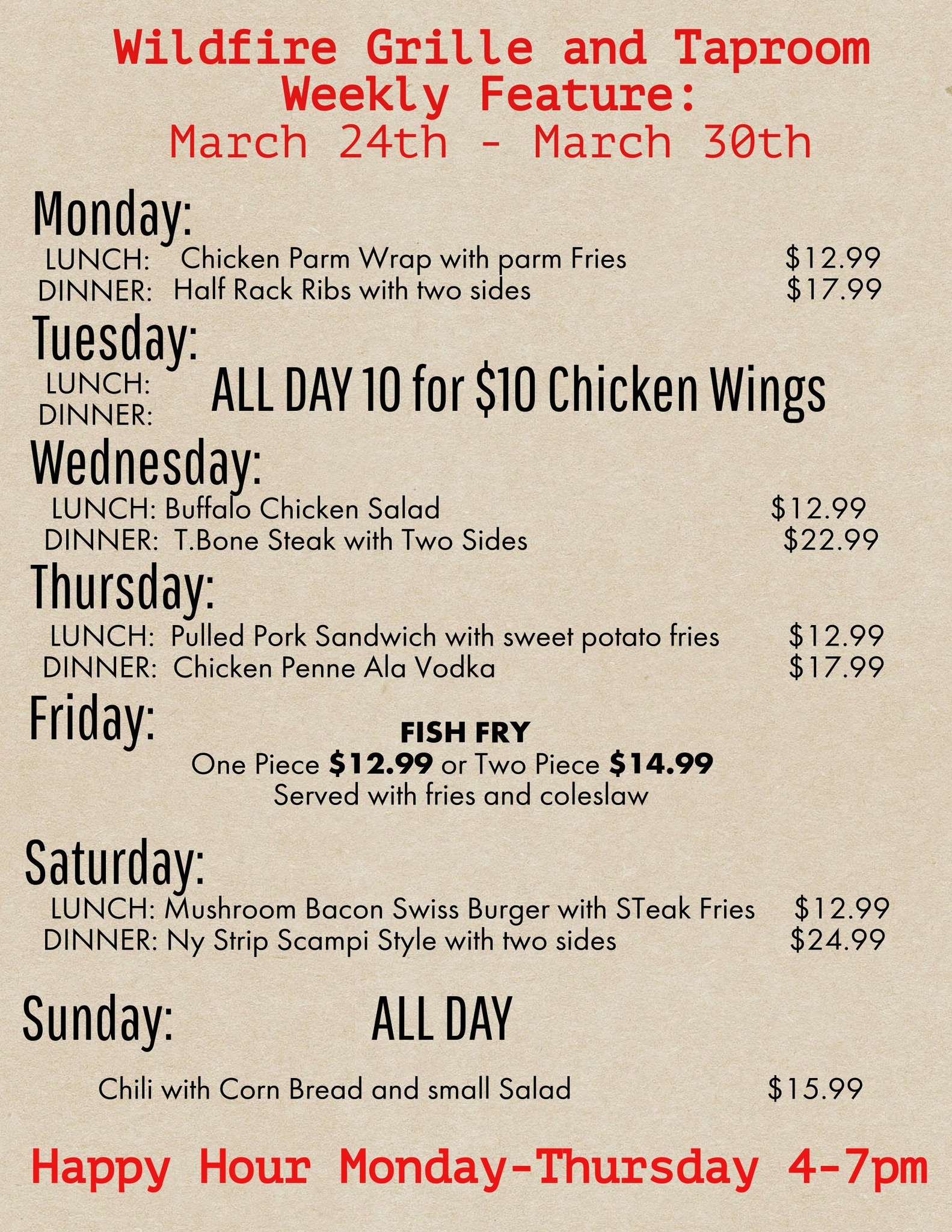 Wildfire Grille and Taproom, Towanda - Menu, Reviews (29), Photos (22 ...