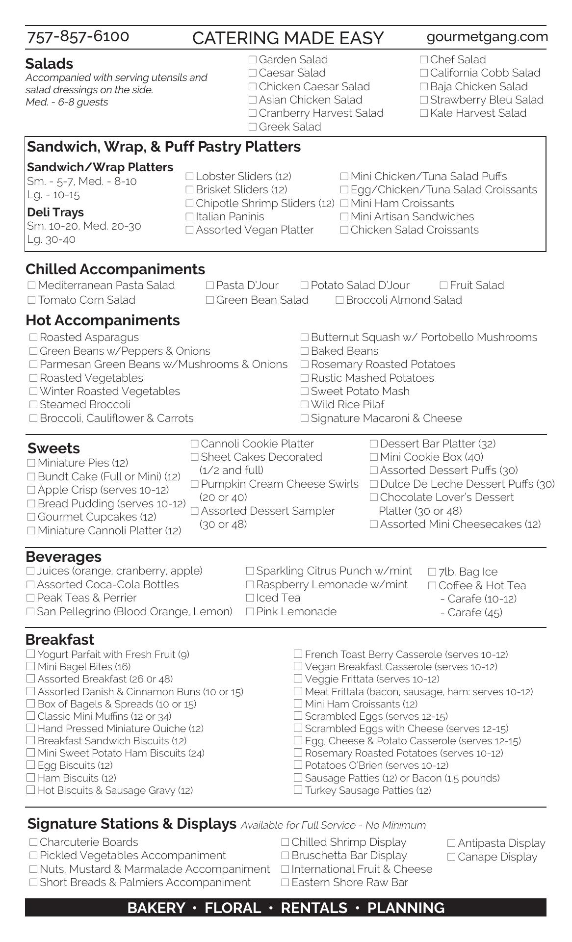 Menu for Gourmet Gang, Chesapeake, VA - Restaurantji