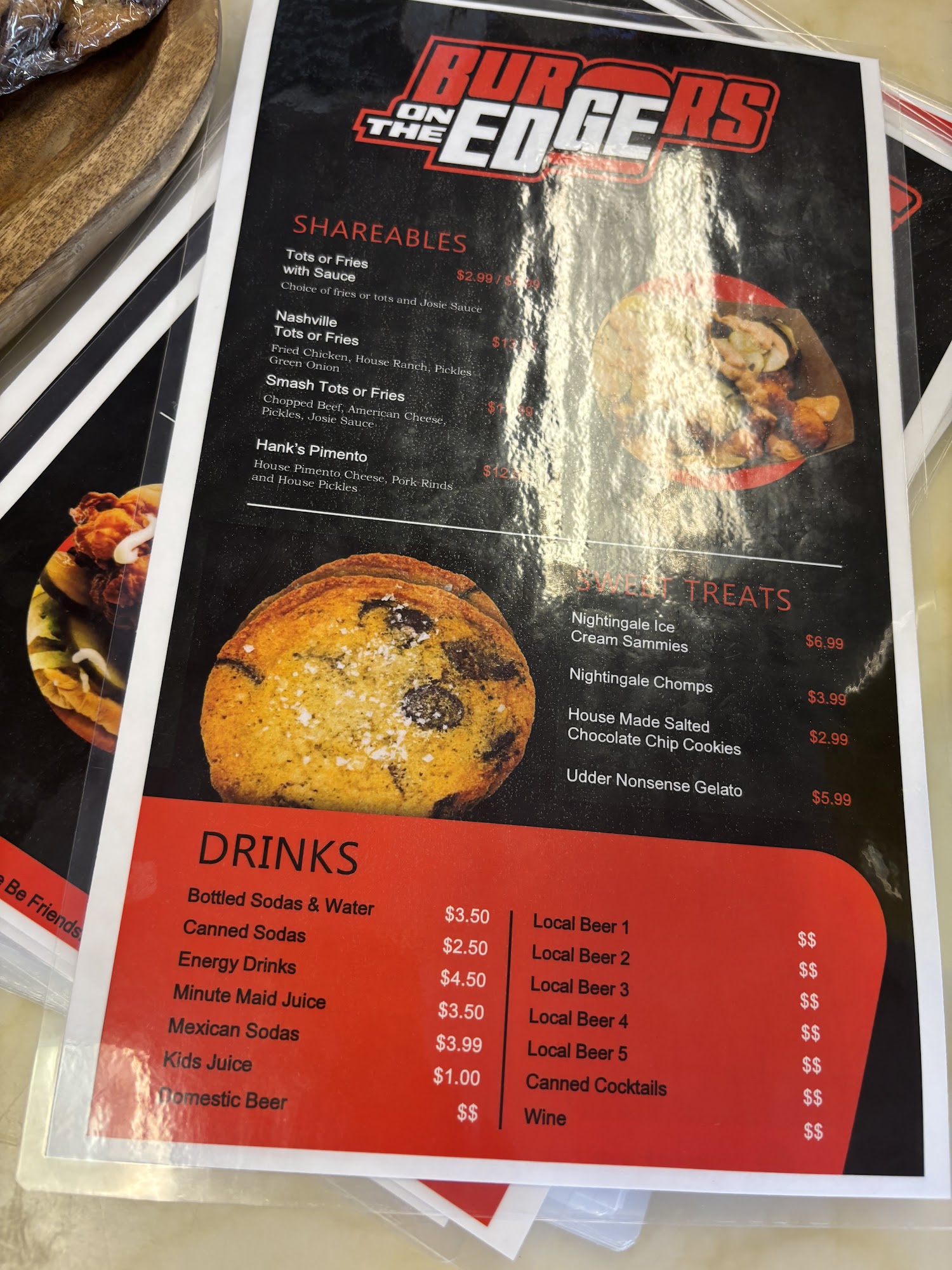 Menu for Burgers on the Edge, Williamsburg, VA - Restaurantji