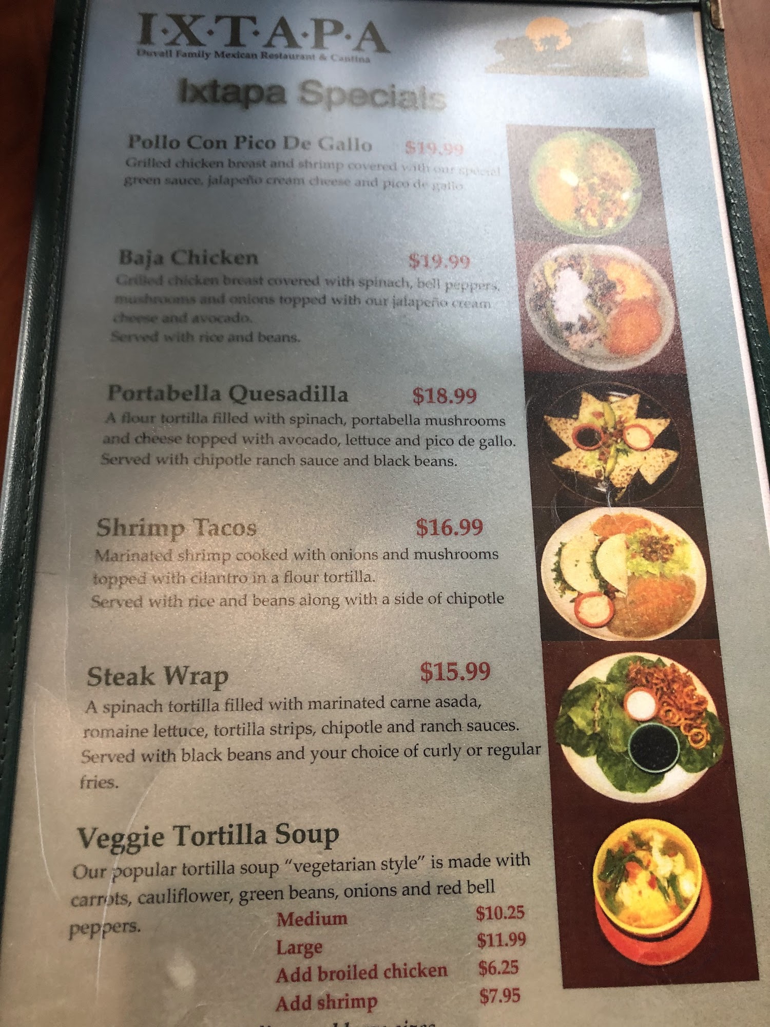 Menu for Ixtapa, Duvall, WA - Restaurantji