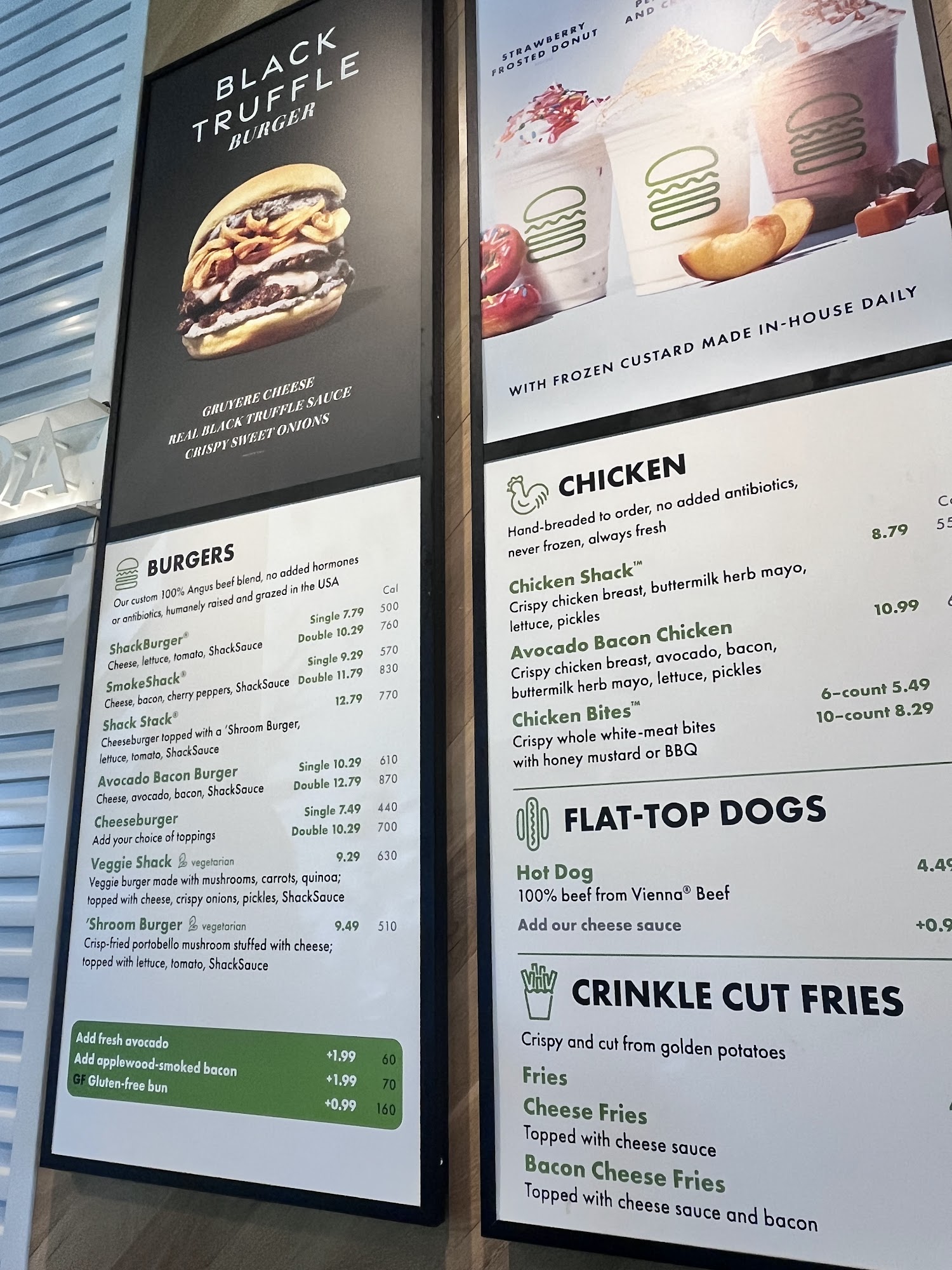 Menu for Shake Shack, Seattle, WA - Restaurantji